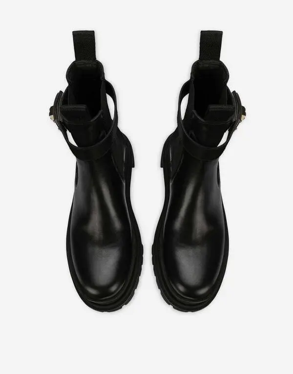 Dolce & Gabbana Logo Buckle Ankle Boots