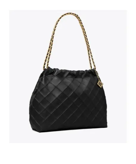 Tory Burch Fleming Soft Drawstring Tote Bag - Black