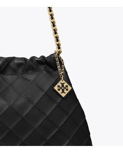 Tory Burch Fleming Soft Drawstring Tote Bag - Black