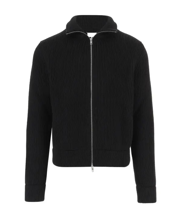 MAISON MARGIELA Virgin Wool Zipped Cardigan - Black