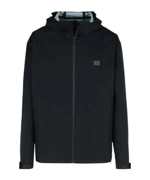 Dolce & Gabbana Logo Plaque Zip-up Bomber Jacket - Black