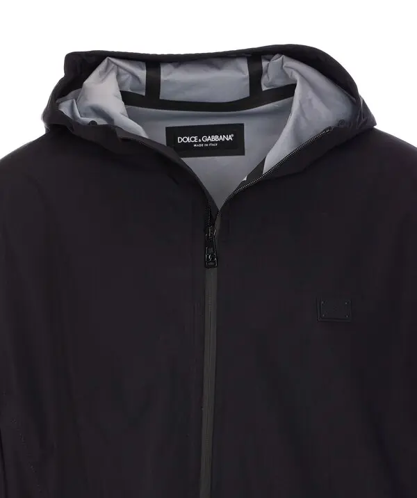 Dolce & Gabbana Logo Plaque Zip-up Bomber Jacket