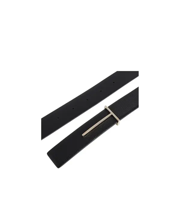 TOM FORD Double-sided Belt With Gold-tone T Buckle - Black