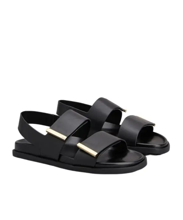 TOD'S Logo Engraved Slip-on Sandals - Black