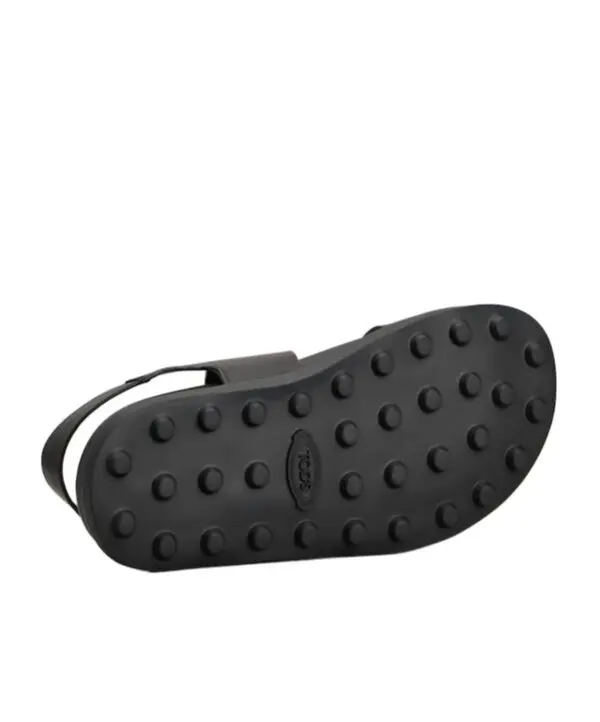 TOD'S Logo Engraved Slip-on Sandals - Black