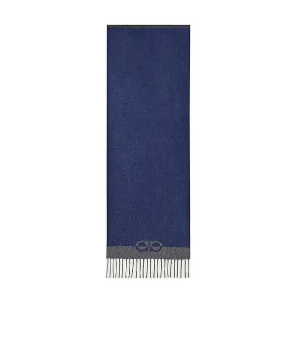 FERRAGAMO Fringed Scarf - Blue