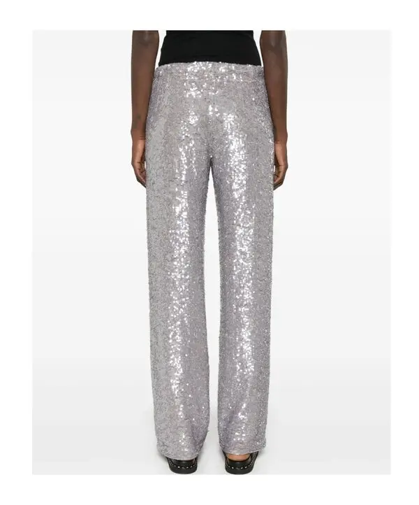P.a.r.o.s.h Sequined Straight-leg Trousers - Gray