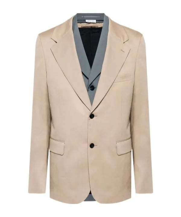 Comme Des Garçons Layered Single-breasted Blazer - Nude