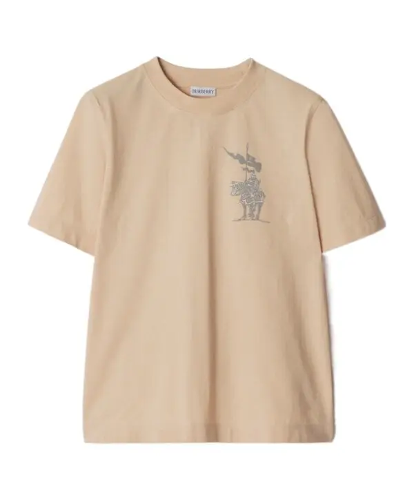 Burberry Knight Graphic Cotton T-shirt - Nude