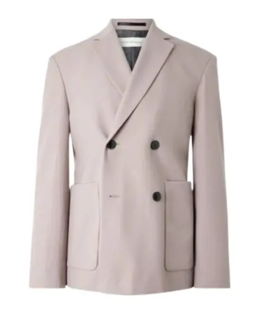 Dries Van Noten Long Sleeve Double-breasted Jacket - Nude