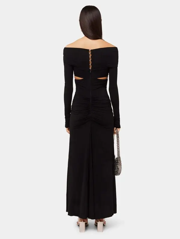 Rabanne Ruched Chain Embellished Maxi Dress