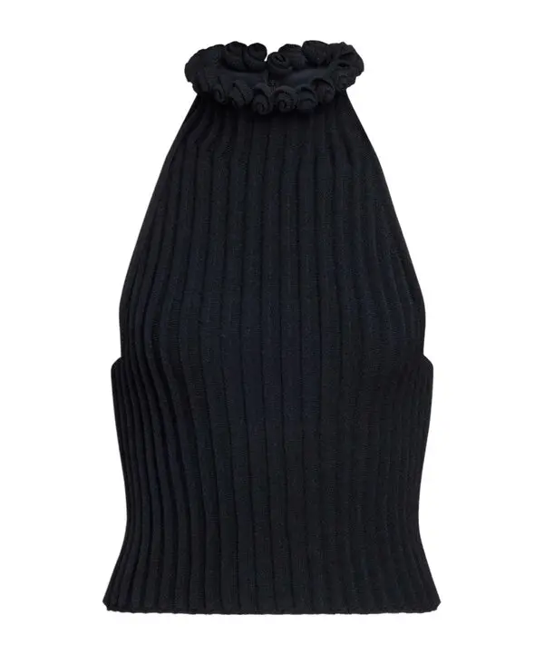 Alaïa Ribbed Knit Halter Top