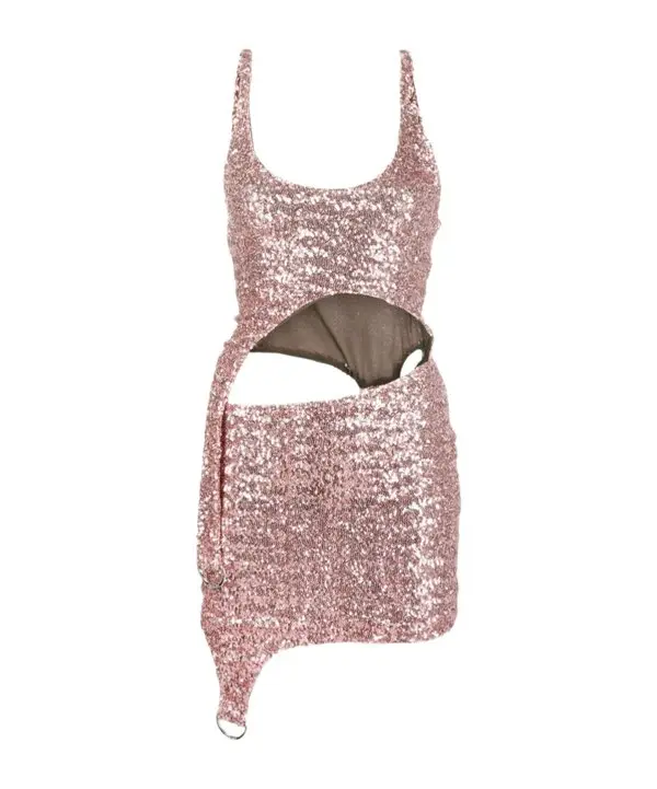 AMBUSH Asymmetrical Cut-out Mini Dress - Nude