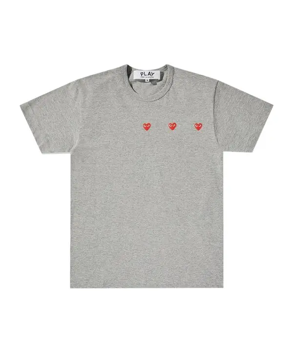 Play Comme Des Garcon Heart-print Cotton T-shirt - Gray