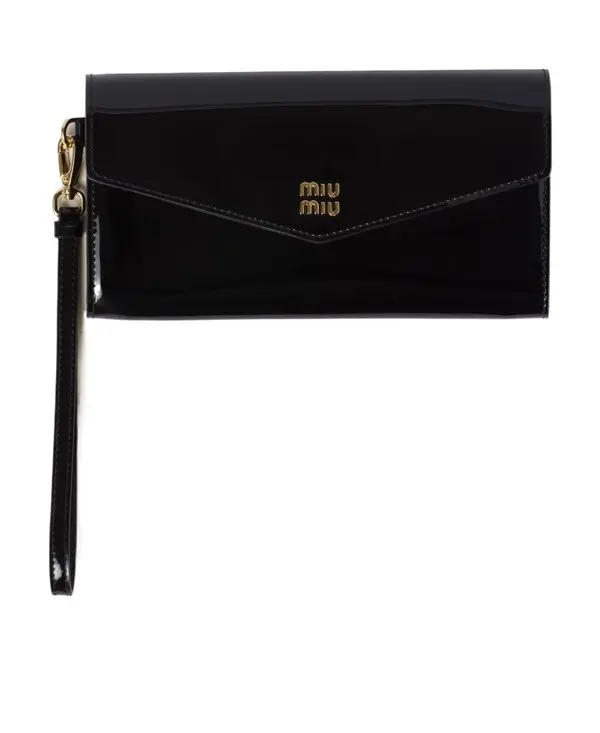 Miu Miu Patent Leather Card Holder - Black