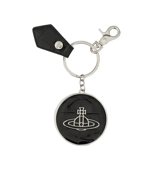 VIVIENNE WESTWOOD Logo Patch Embossed Keyring - Black