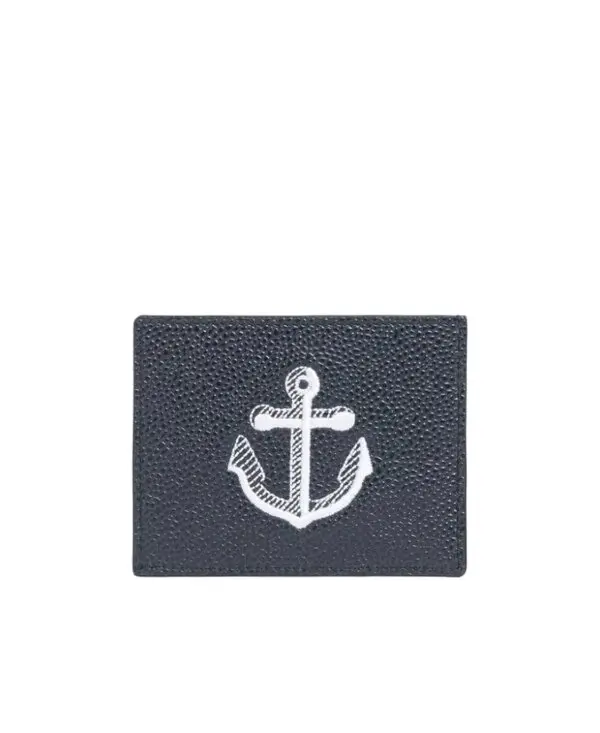 Thom Browne Anchor Embroidered Cardholder - Black