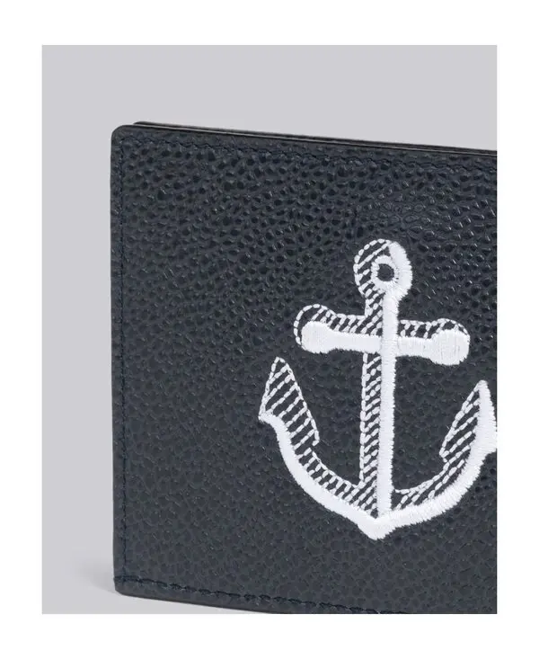 Thom Browne Anchor Embroidered Cardholder - Black