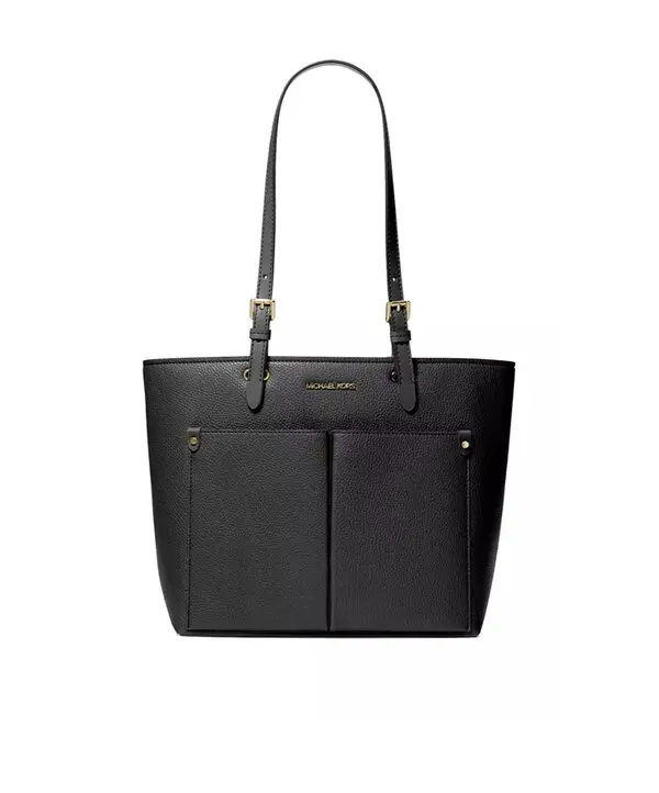Michael Kors Medium Pocket Handbag With Gold Tone Hardware - Black