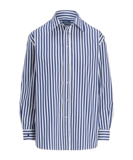 Ralph Lauren Striped Button-up Shirt With Classic Collar - Blue