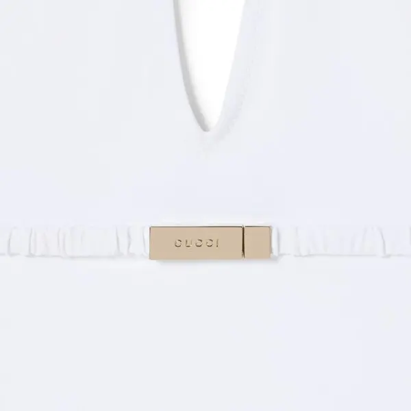 Gucci Jersey Bodysuit With Metal Tag Detail