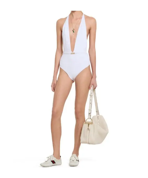 Gucci Jersey Bodysuit With Metal Tag Detail
