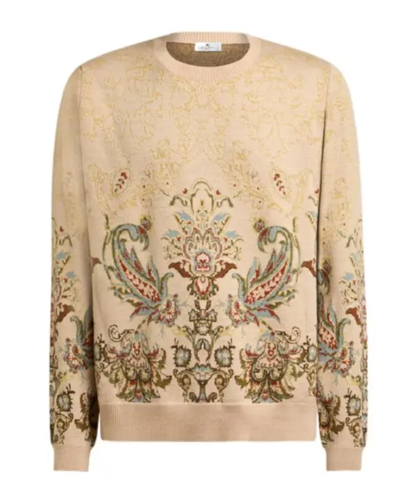 Etro Paisley Pattern Crew Neck Sweater - Nude