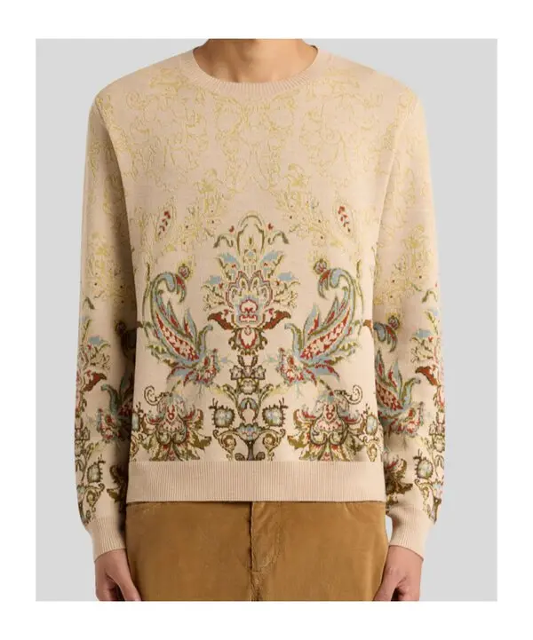 Etro Paisley Pattern Crew Neck Sweater - Nude