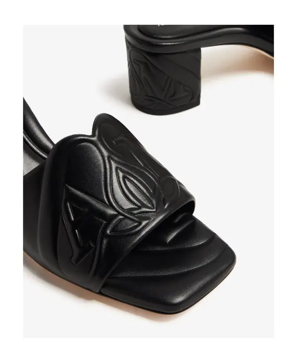 Alexander McQueen Seal Heeled Sandals - Black