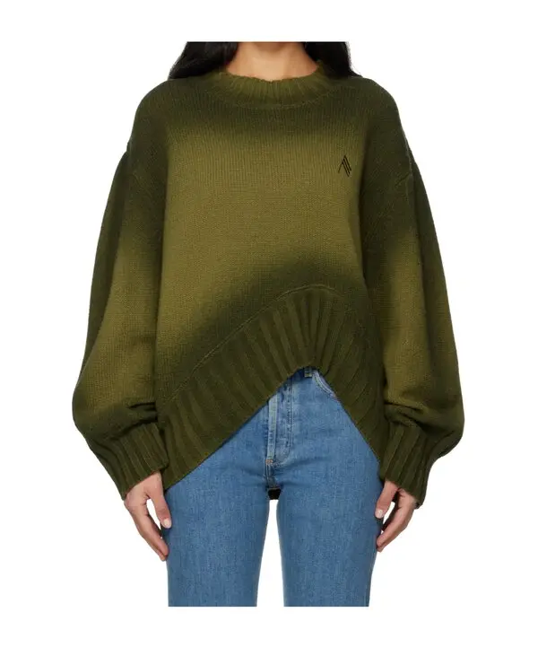 Attico Wool And Cashmere Blend Sweater - Green