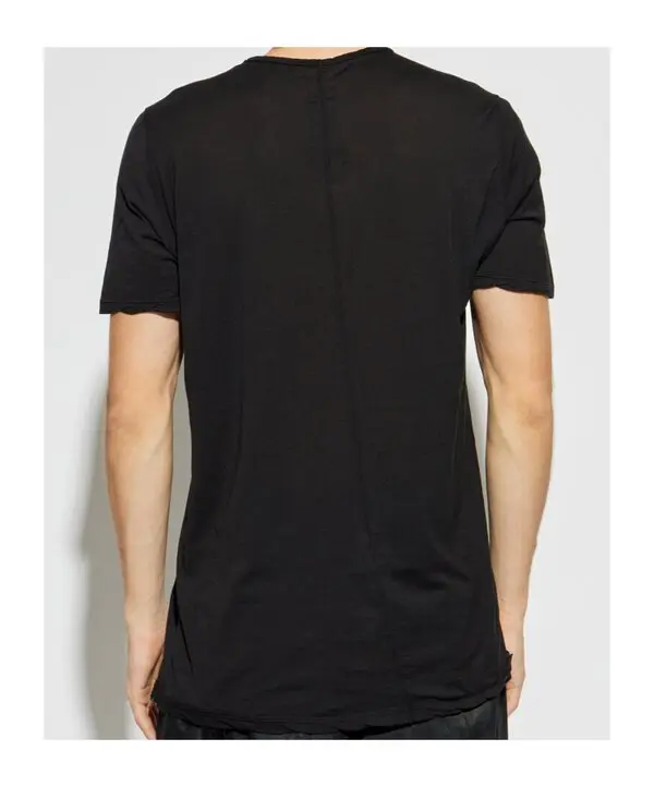 Rick Owens Side-tie Organic Cotton T-shirt - Black