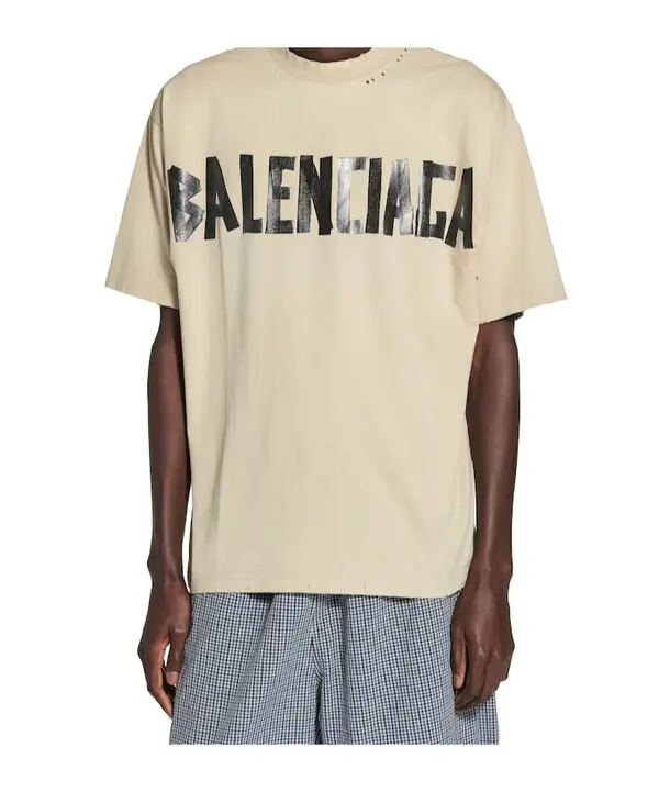 Balenciaga Tape Type Medium-fit T-shirt - Beige