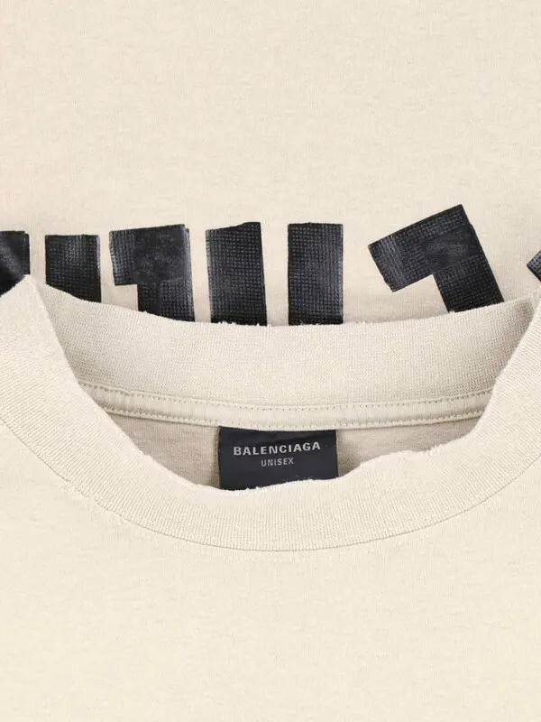 Balenciaga Tape Type Medium-fit T-shirt - Beige