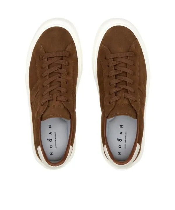 Hogan Suede H Patch Sneakers - Brown