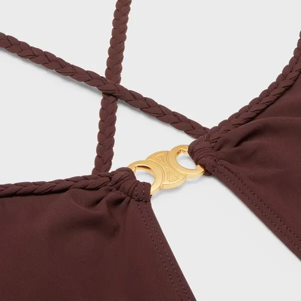Celine Triomphe Swimsuit In Matte Jersey