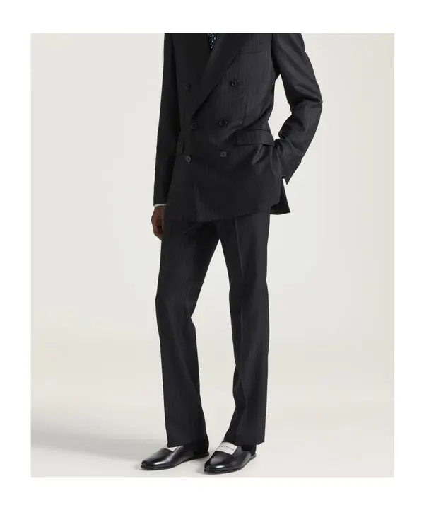 Givenchy Striped Wool Tailored Trousers - Black