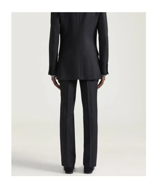 Givenchy Striped Wool Tailored Trousers - Black