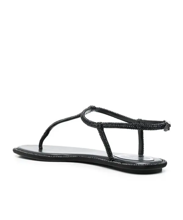 Rene Caovilla Embellished Thong Sandals - Black