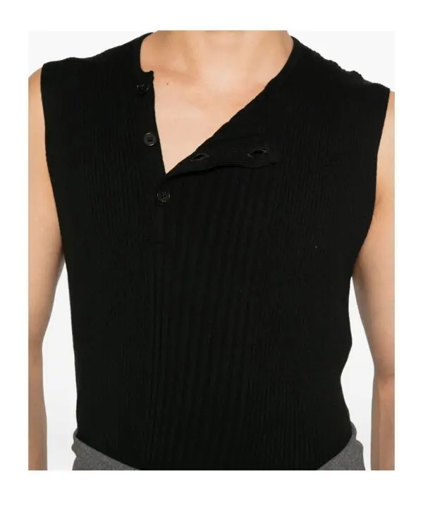 VIVIENNE WESTWOOD Tegan Ribbed Button-placket Vest - Black