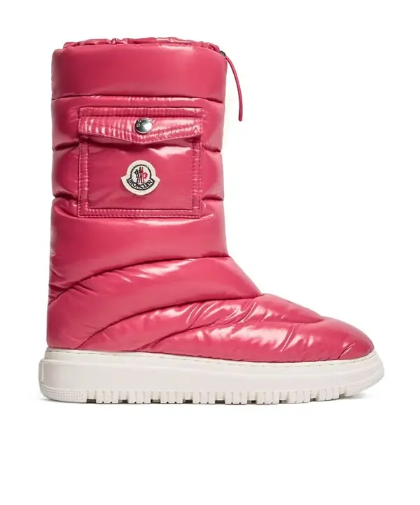 Moncler Padded Logo Patch Snow Boots - Purple-red