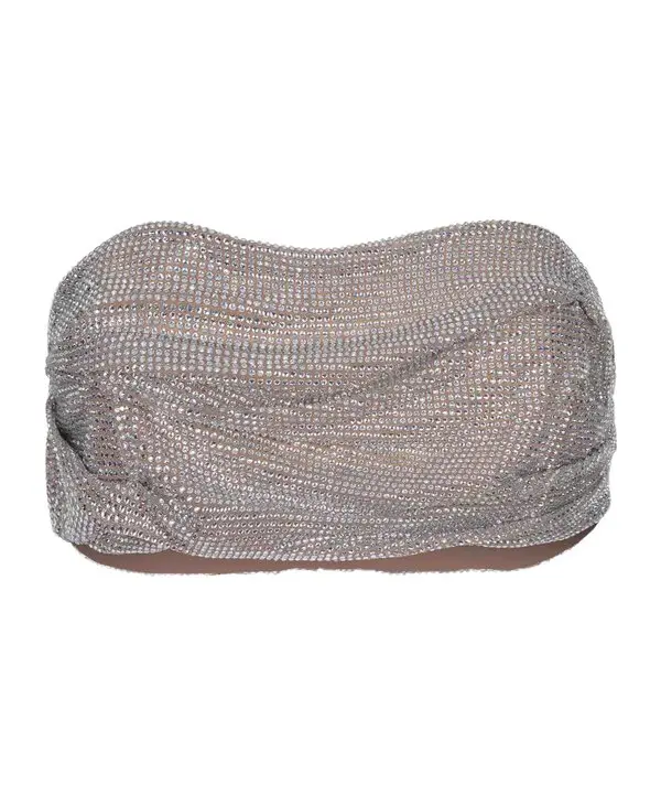 Giuseppe Di Morabito Embellished Crystal Bandeau Top - Gray