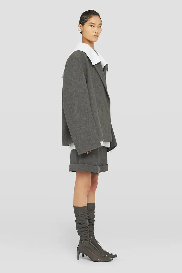 JIL SANDER Tailored Shorts With Turn-up Hem - Gray