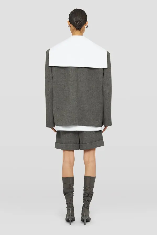 JIL SANDER Tailored Shorts With Turn-up Hem - Gray