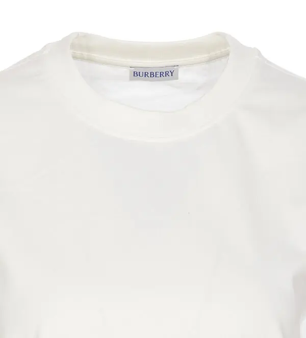 Burberry Checked Patch Crewneck T-shirt - Chalk