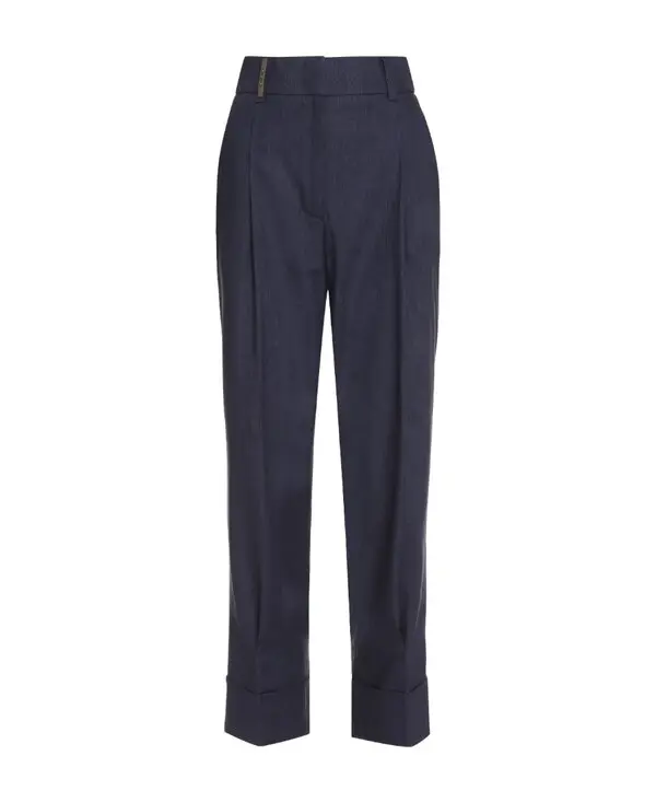 Peserico Wool Blend Cropped Trousers - Black