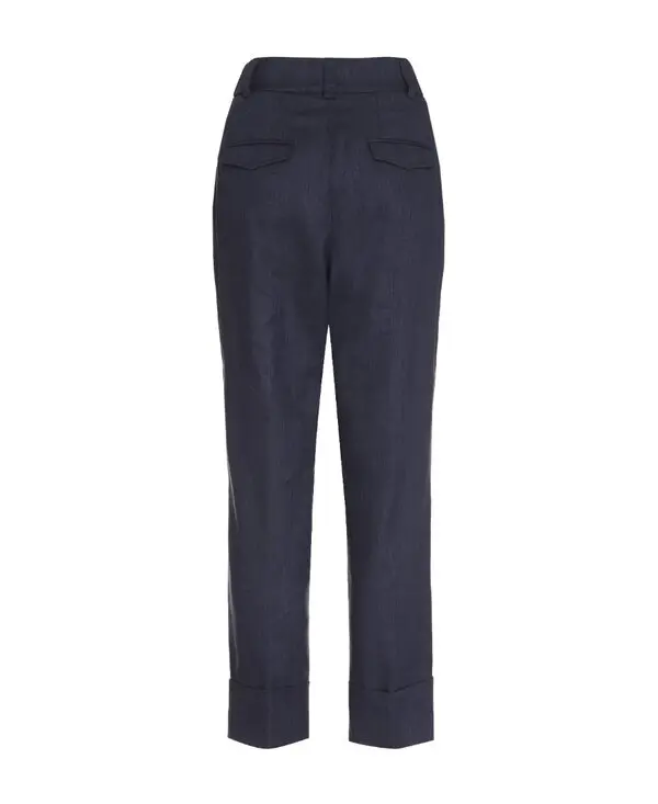 Peserico Wool Blend Cropped Trousers - Black