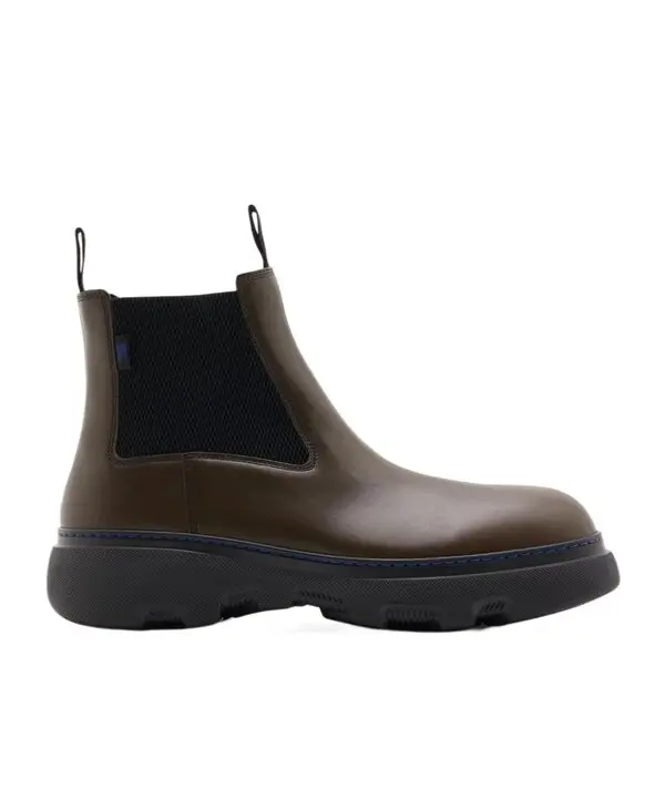 Burberry Panelled Creeper Ankle Boots - Black