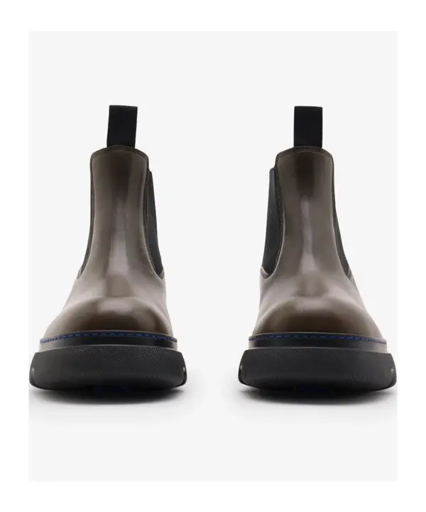 Burberry Panelled Creeper Ankle Boots - Black