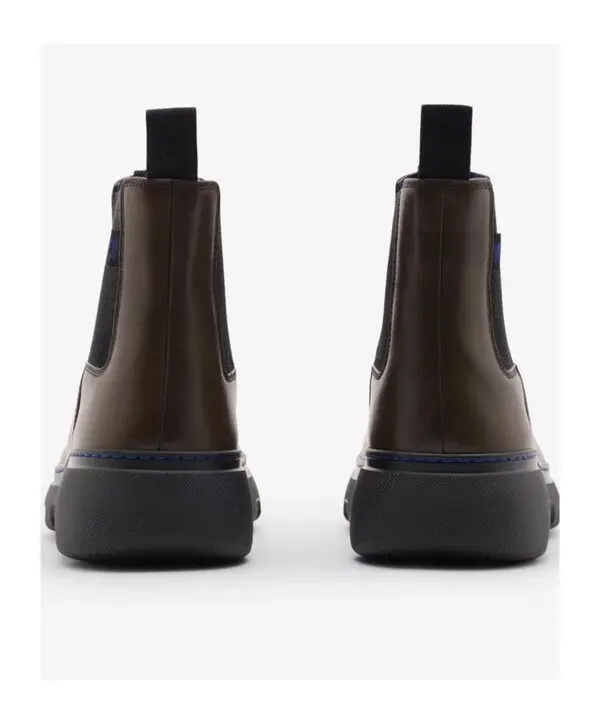 Burberry Panelled Creeper Ankle Boots - Black