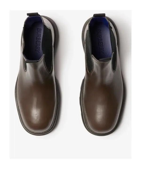 Burberry Panelled Creeper Ankle Boots - Black